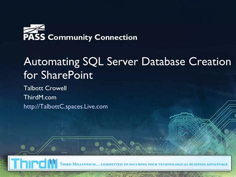 Automating Sql Server Database Creation For Sharepoint Ppt