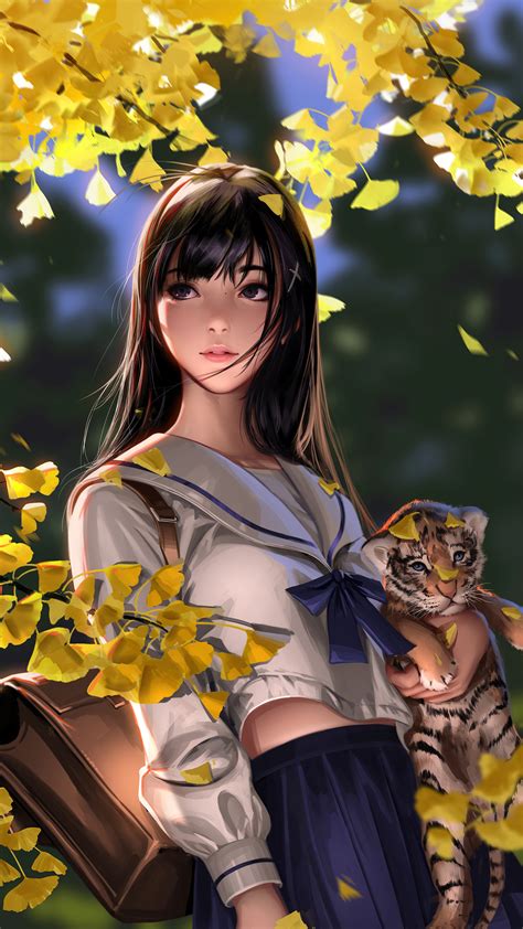 396787 Wallpaper Anime Girl Sky Lantern Sunset Art School