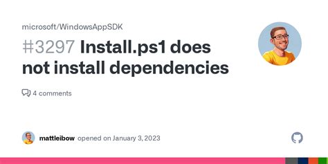 Installps1 Does Not Install Dependencies · Issue 3297 · Microsoftwindowsappsdk · Github