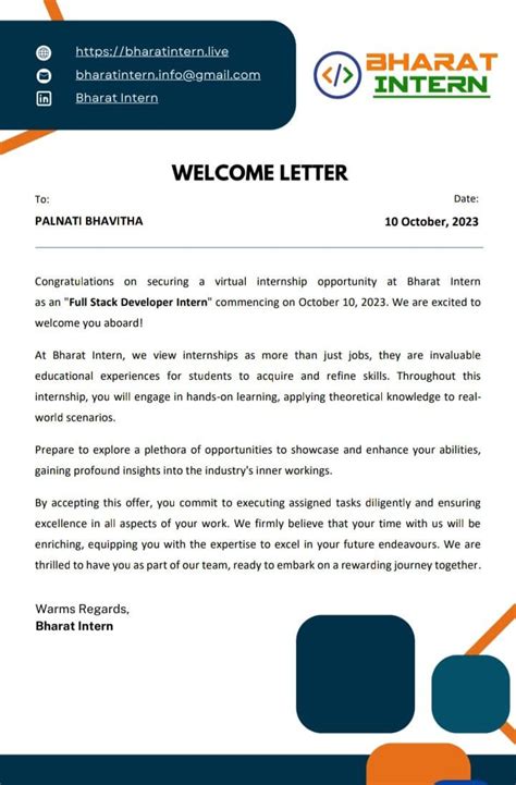 bhavitha reddy palnati on linkedin bharatintern fullstackdeveloper