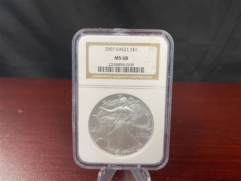 Lot Ngc Graded Ms68 2007 Silver Eagle