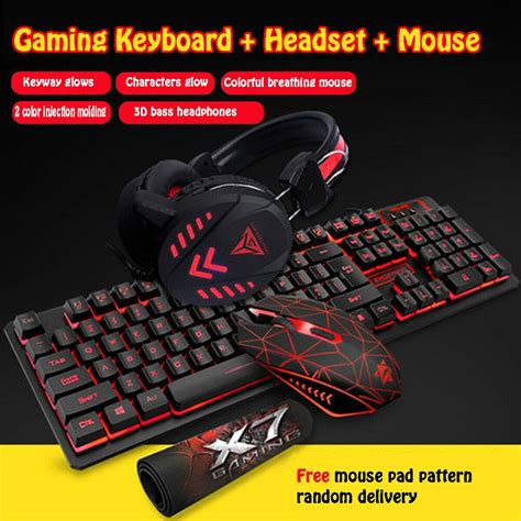4pcs Accessories Keyboard Set Backlight Gaming Mou Grandado
