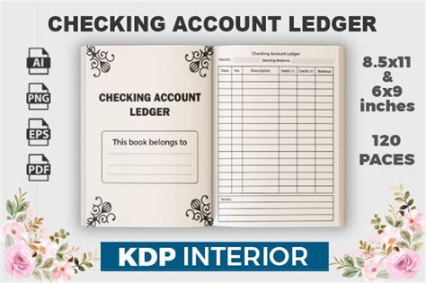 Checking Account Ledger Kdp Interior Graphic By Designersuruj Checking Account Ledger Kdp Interior Graphic By Designersuruj