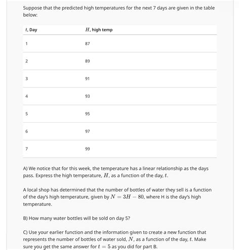 Solved Suppose That The Predicted High Temperatures For The Chegg