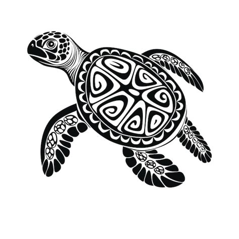 Premium Vector Hand Drawn Turtle Outline Black Vector Art Illustration