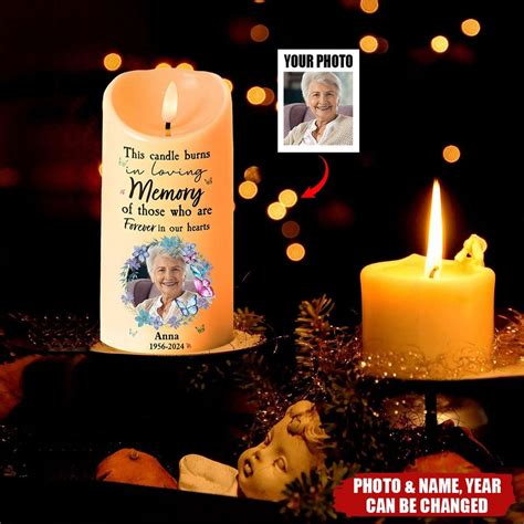 This Candle Burns In Loving Memory Personalized Photo Led Candle