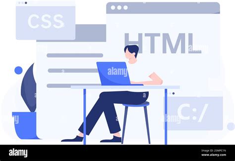 Programming Teaching Development Flat Character Vector Concept Operation Hand Drawn Illustration