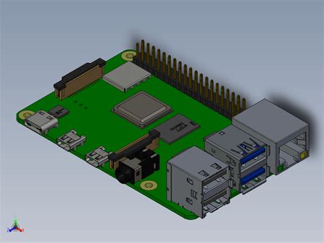 树莓派 B三维模型 SOLIDWORKS 模型图纸下载 懒石网