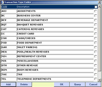 Adding Transaction Type Code