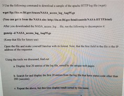 Solved 3 Use The Following Command To Download A Sample Of