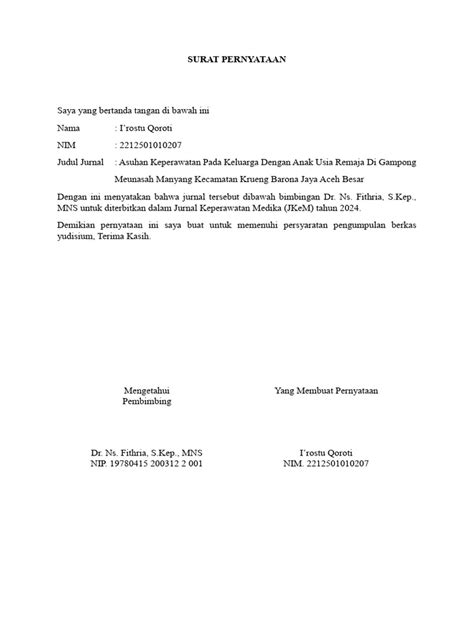 Surat Pernyataan Iros Pdf