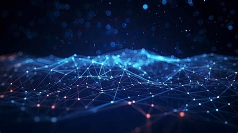 Premium Photo Abstract Connected Dots And Lines Motion Of Digital Data Flow