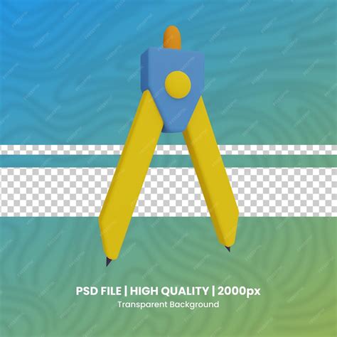 Premium Psd Drawing Compass 3d Render Graphic Design 3d Render Set