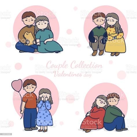 로맨틱 한 커플 남자와 여자 함께 시간을 보내고 2명에 대한 스톡 벡터 아트 및 기타 이미지 2명 개념 귀여운 Istock