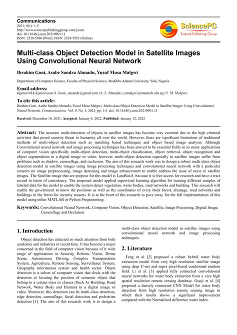 PDF Multi Class Object Detection Model In Satellite Images Using Convolutional Neural Network