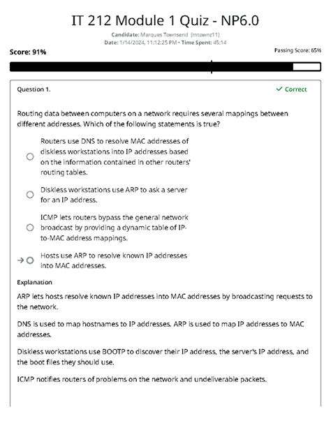 IT 212 Module 1 Quiz Review 91 Score Insights Studocu