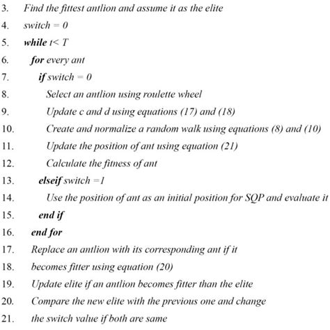 The Pseudocode Of The Proposed Method Alo‐sqp Download Scientific Diagram
