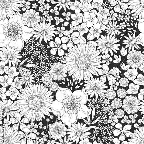 Vintage Black And White Floral