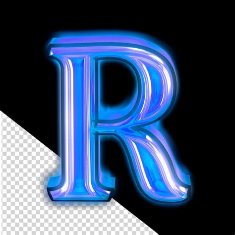 Premium Psd Glowing Blue Symbol Letter R