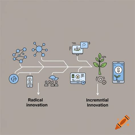 illustration of a diagram showing radical vs incremental innovation