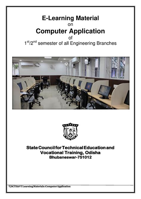 Computer Application 1st Yr Lm E Learning Material On Computer