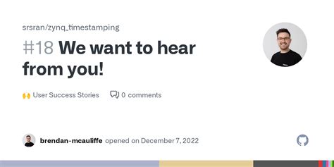 we want to hear from you · srsran zynq timestamping · discussion 18