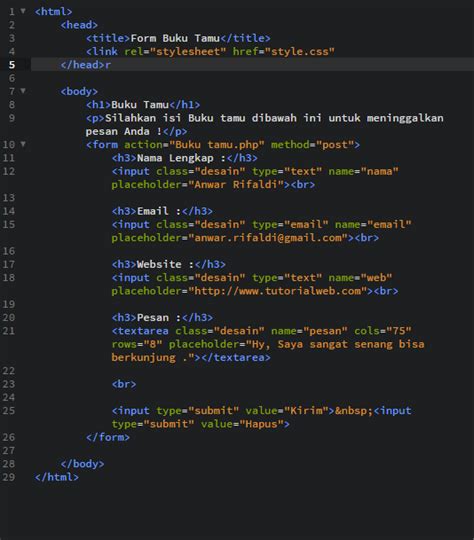 Percobaan Form Dengan HTML PHP Dan CSS Ilmu Untuk Manusia