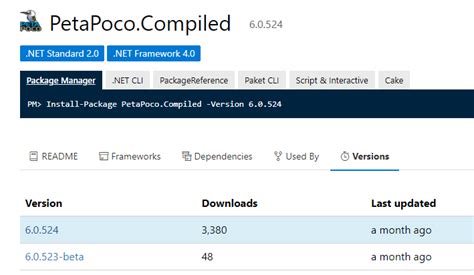 New Release Request · Issue 654 · Collaboratingplatypuspetapoco · Github