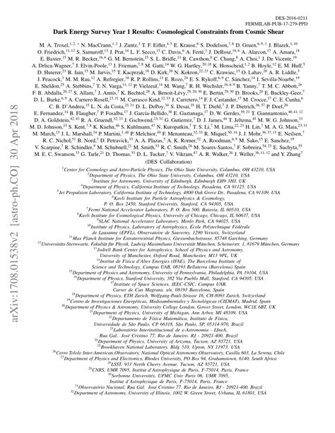 Pdf Dark Energy Survey Year 1 Results Cosmological Constraints From