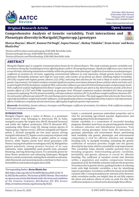 Pdf Comprehensive Analysis Of Genetic Variability Trait Interactions