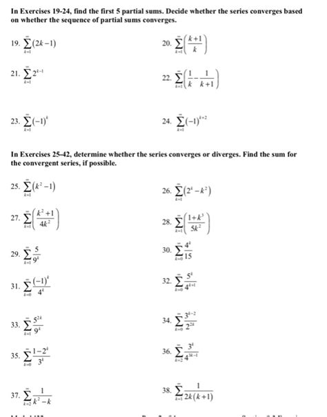 Solved In Exercises Find The First Partial Sums Chegg Com