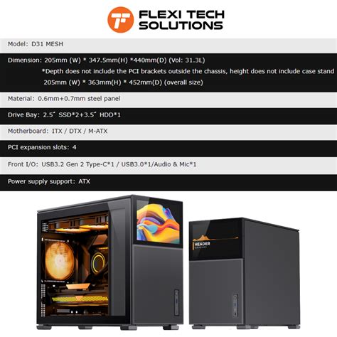 JONSBO D Mesh Screen MATX PC Desktop Case With Display Screen Black White