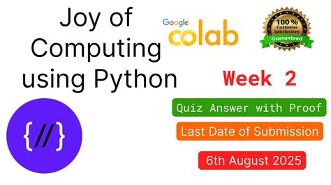 Nptel The Joy Of Computing Using Python Week 2 Quiz Assignment Answers With Proof Of Each Answer