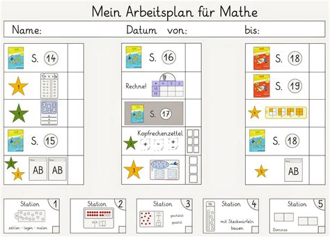Wieder Mal Ein Arbeitsplan Für Mathe Pdf Lernstübchen