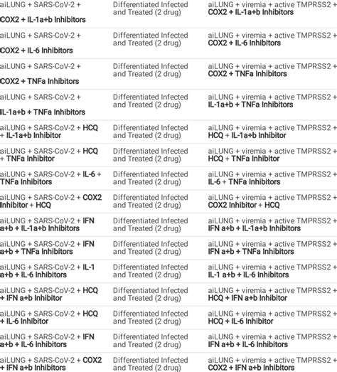 Summary Of Evaluated Double Drug Combination Simulations Download Scientific Diagram