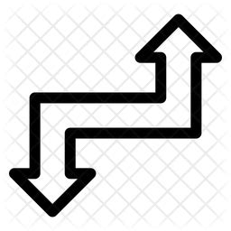 Double Curve Arrow Icon Download In Line Style