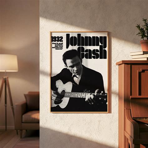 Johnny Cash Poster Retro Country Music Wall Art Print Digital