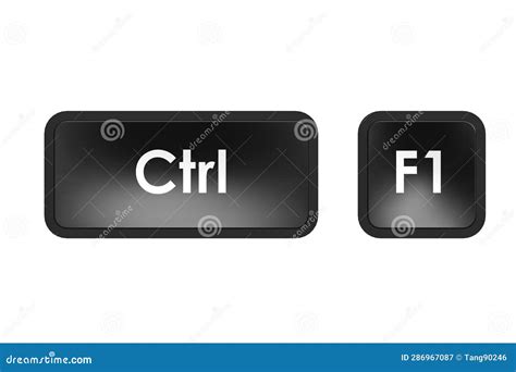 keyboard shortcut with control and f1 button stock illustration