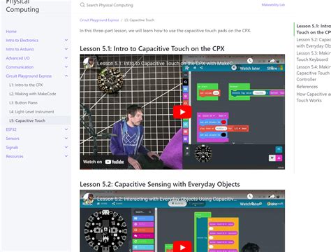 add code links to capacitive touch cpx makecode lessons · issue 75