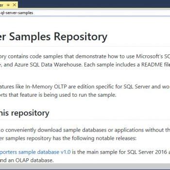 SQL SERVER List Of All The Samples Database Available To Download For