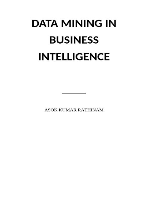 Data Mining In Business Intelligence Book Pdf Business Intelligence