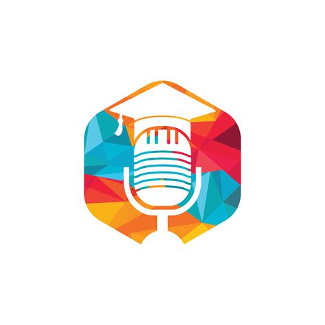 Graduate Podcast Logo Icon Symbol Design Education Podcast Logo Concept 11168442 Vector Art At