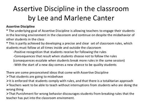 Assertive Discipline In The Classroom