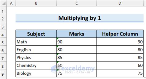 How To Convert Entire Column To Number In Excel Methods