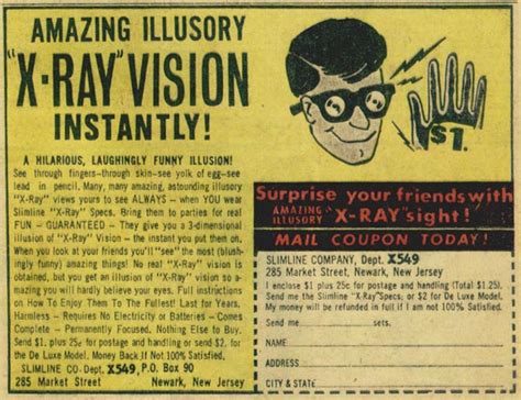Amazing Illusory X Ray Vision Instantly Classic Comic Book Ads