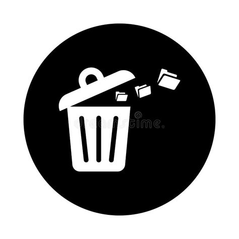 Delete Recycle Folder Icon Black Vector Sketch Stock Illustration Illustration Of