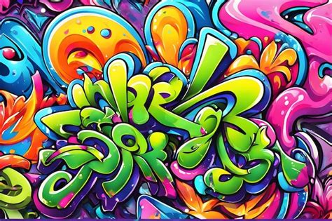 그래피티 벽지 그래피티 배경 그래피티 패턴 스트리트 아트 그래피티 예술 그래피티 디자인 그래피티 페인트 Ai 생성 프리미엄 사진