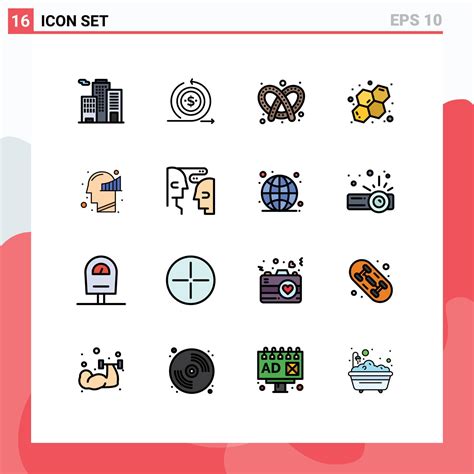 16 Flat Color Filled Line Concept For Websites Mobile And Apps Mind