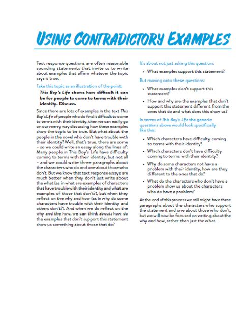 Using Contradictory Examples For Section A And B Pdf