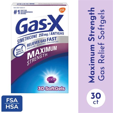 Gas X Maximum Strength Gas Relief Softgels With Simethicone 250 Mg 30